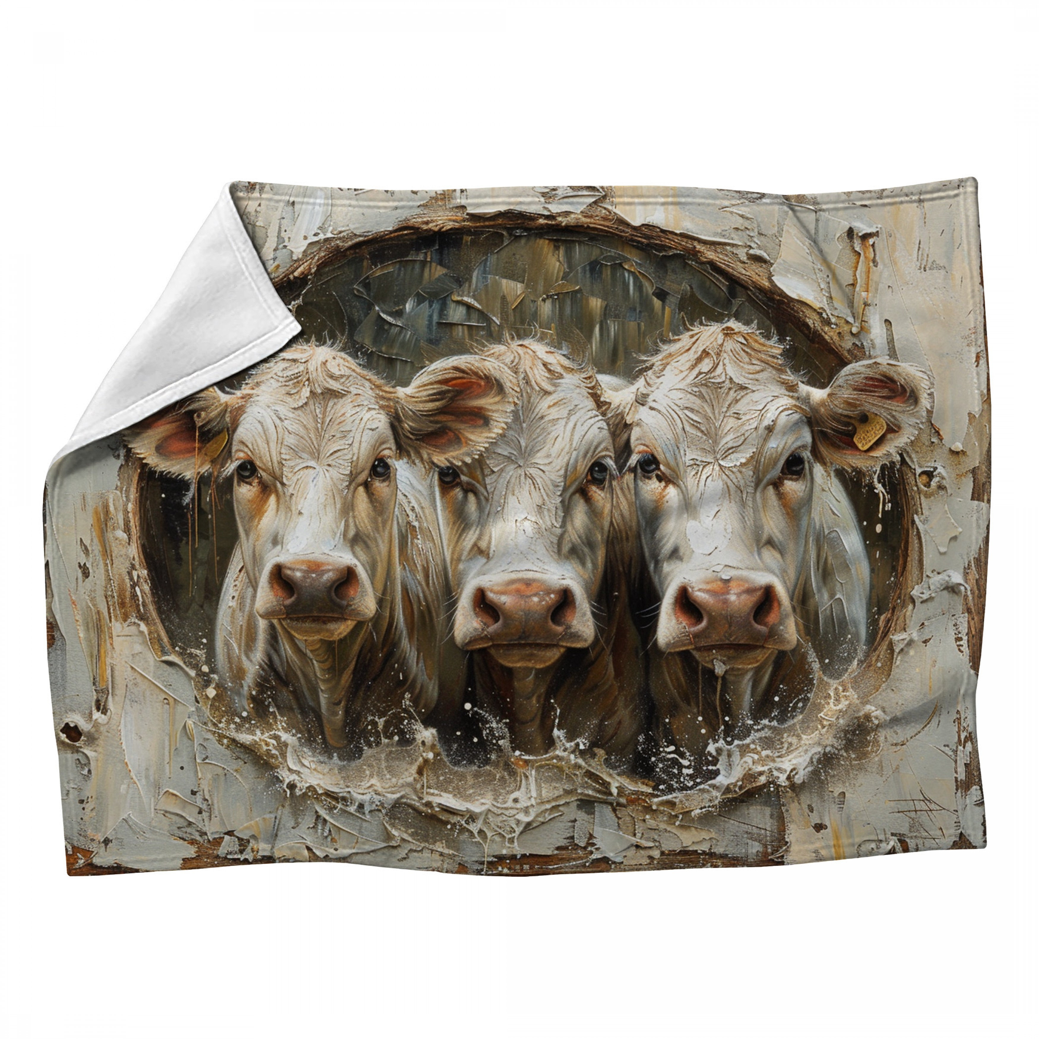VisionDecor Cows Painting Fleece Throw Blanket - Animal Throws for ...