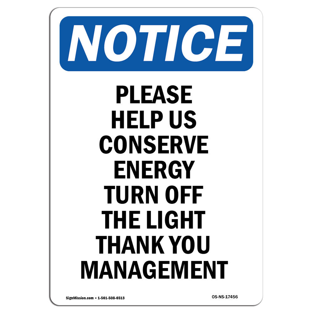 SignMission Please Help Us Conserve Energy Sign | Wayfair