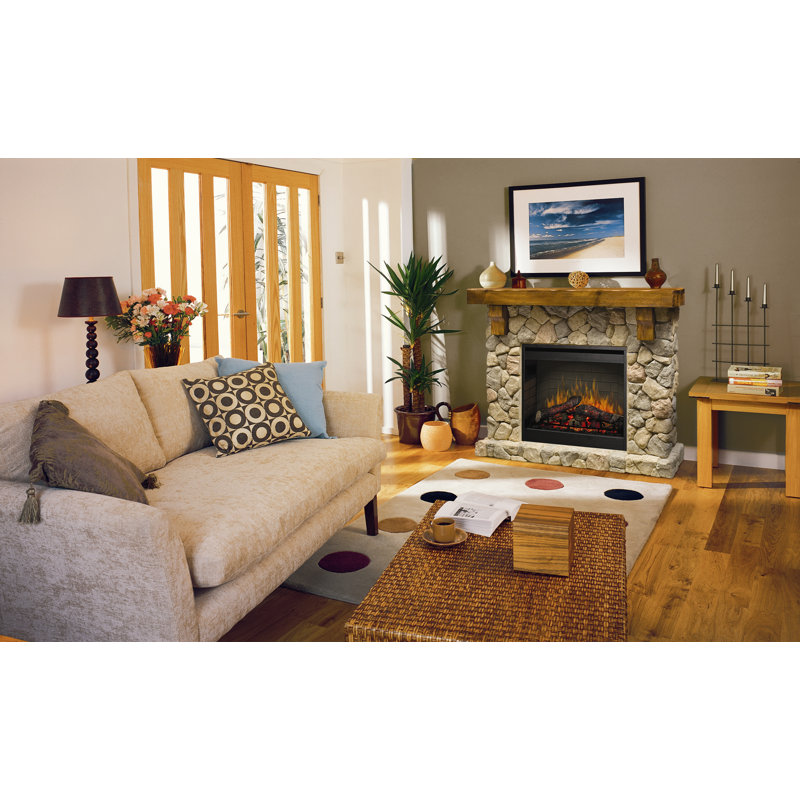 Dimplex Fieldstone Electric Fireplace with Mantel Surround Package ...