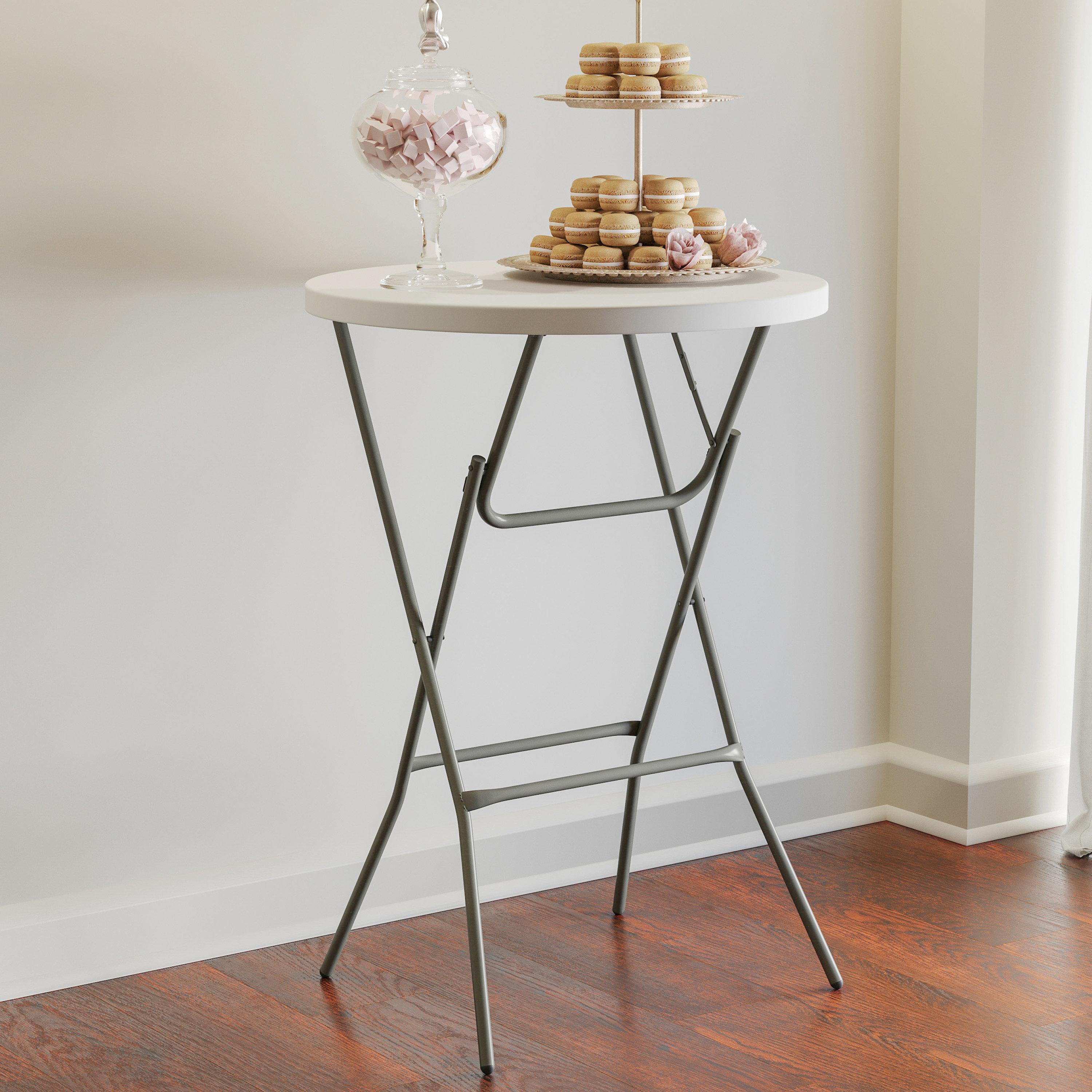 Blue Elephant Round Plastic Bar Height Folding Table & Reviews ...