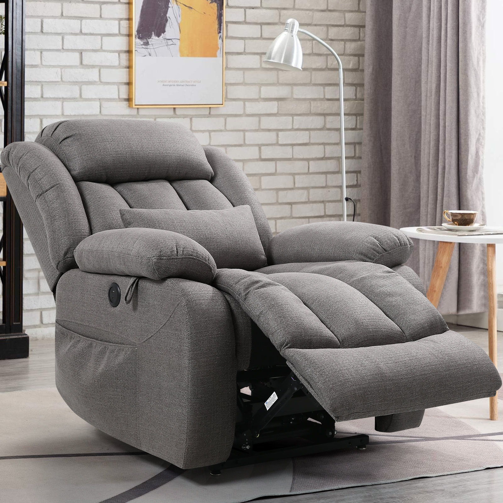 Latitude Run® Bilney Dual Motor Lay Flat Power Lift Recliner Chair for ...