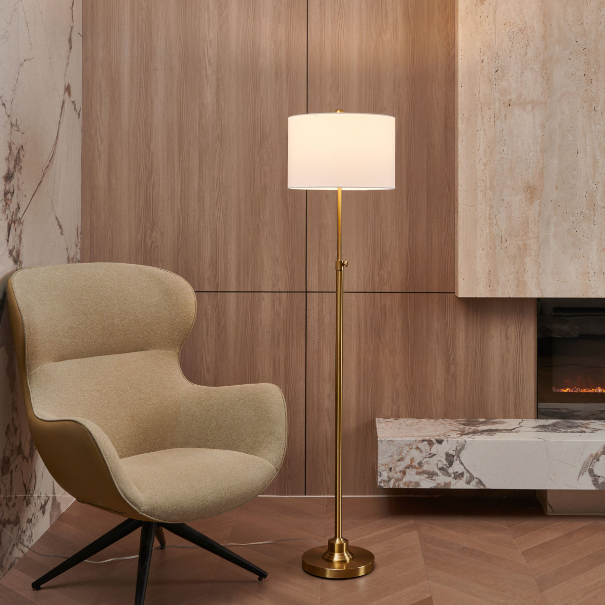 Rosdorf Park Carmeline 63.5" Traditional Adjustable Floor Lamp with ...