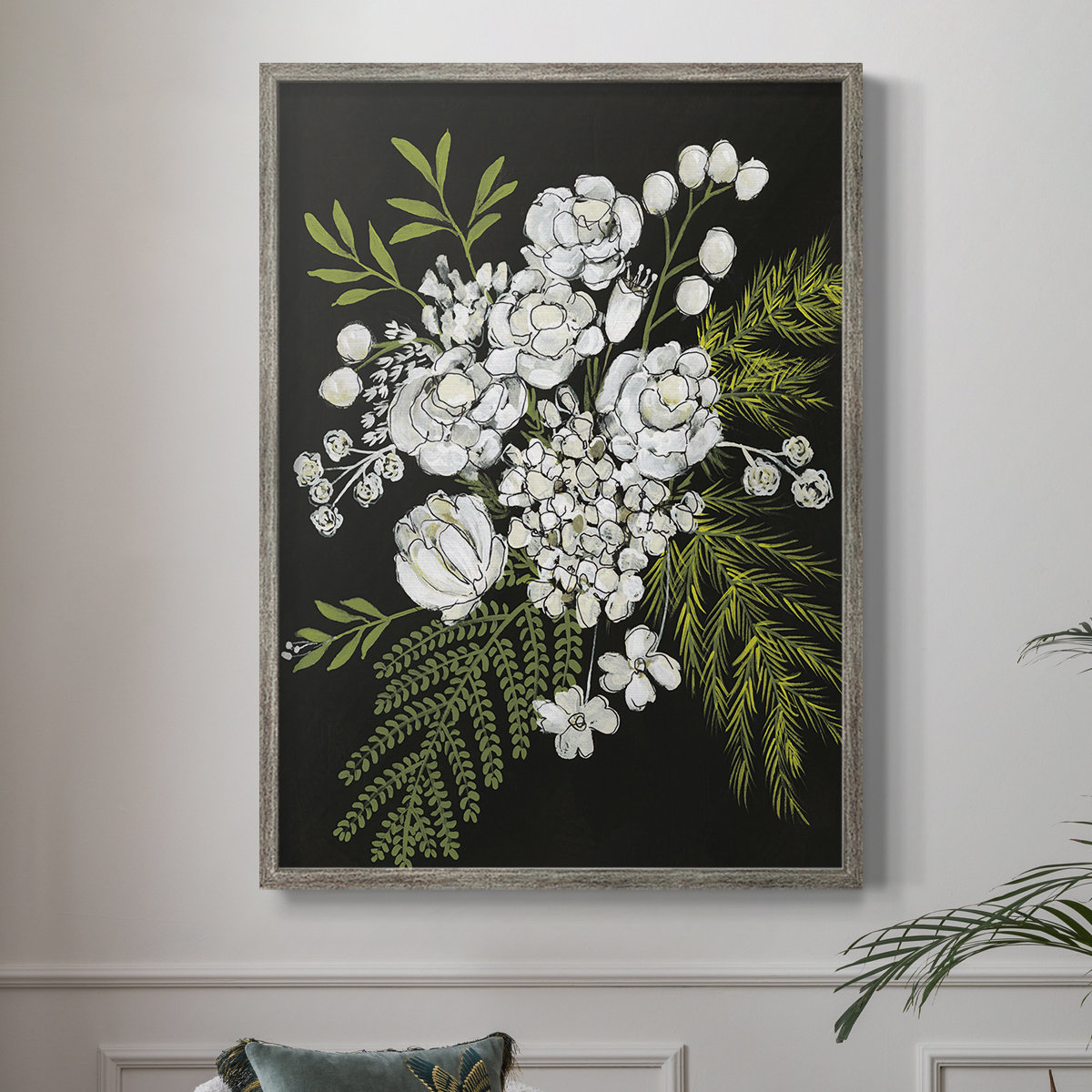 Dakota Fields Alabaster Bouquet I Framed Print - Solid Wood | Wayfair
