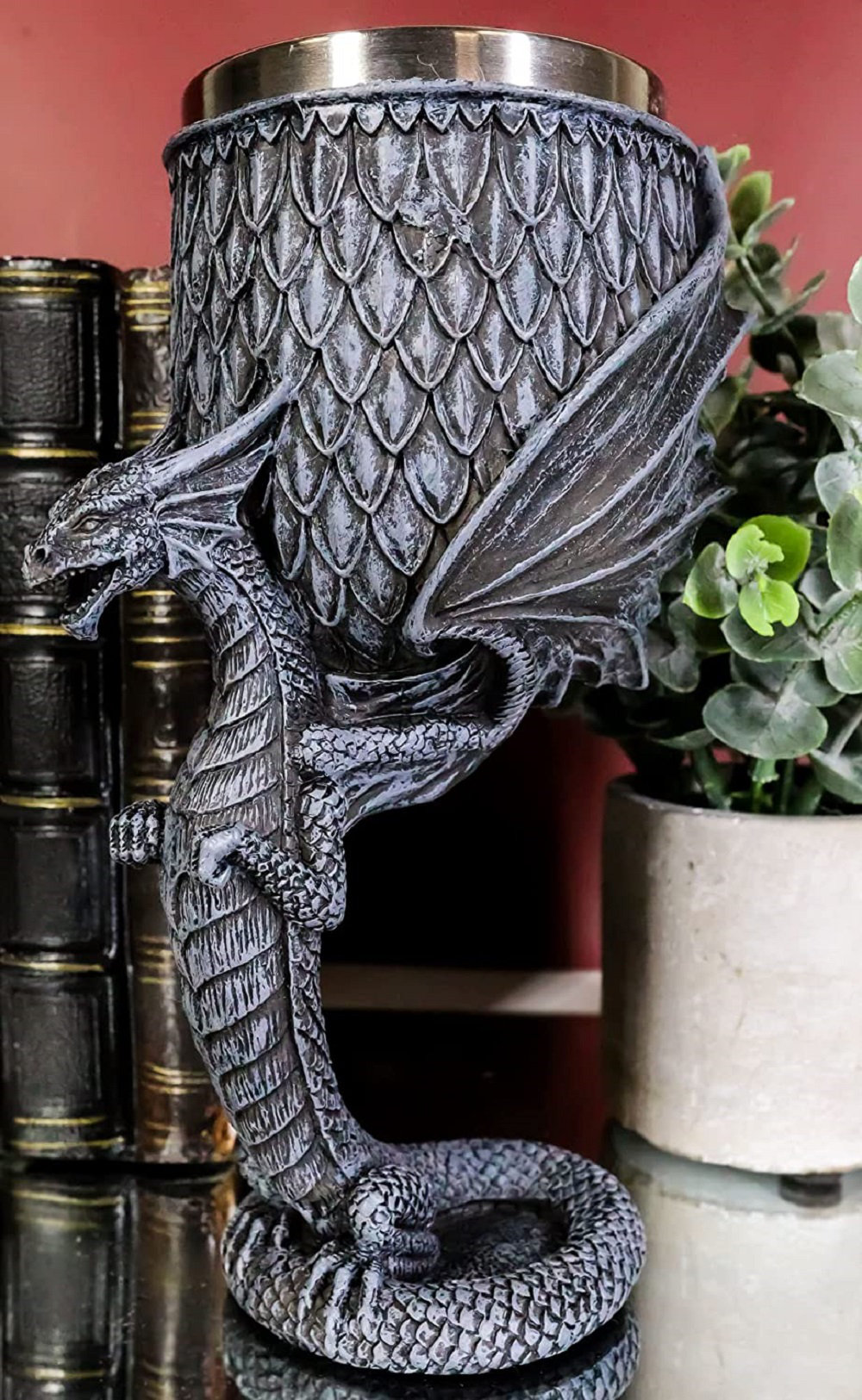 Trinx Elease Ancient Gothic Archaic Gray Stone Dragon Atlas Bearing ...