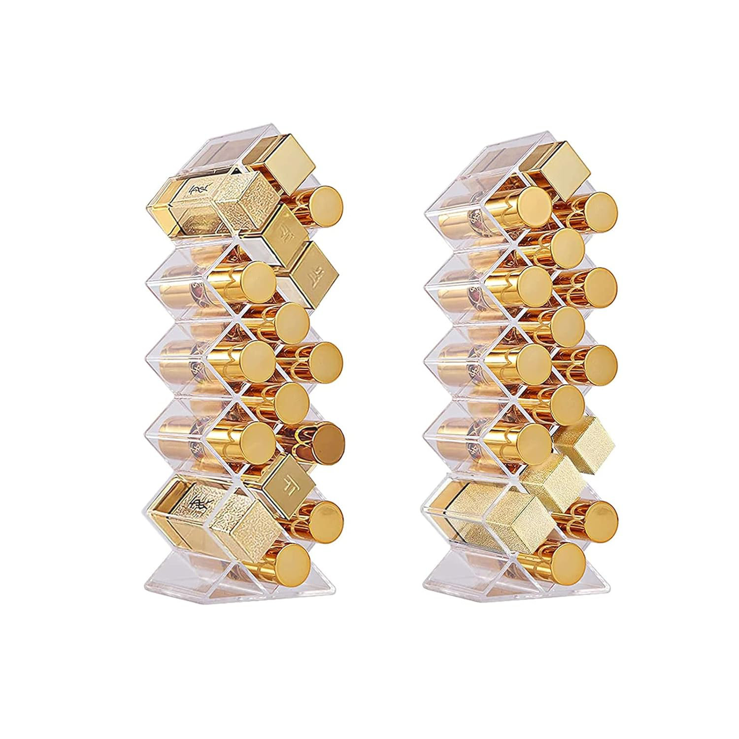 Orren Ellis Lipstick Holder Organizer 32 Spaces Acrylic Stackable Fish ...