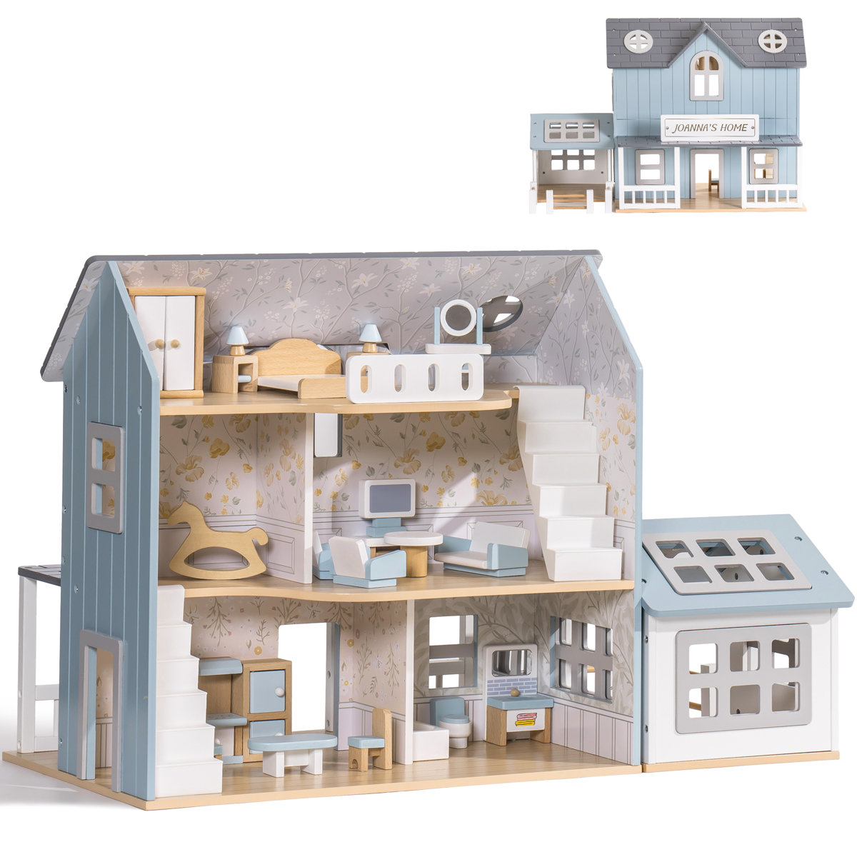 ROBUD Ranch Dollhouse With Stable,gift For Boys And Girls Aged 3 ...