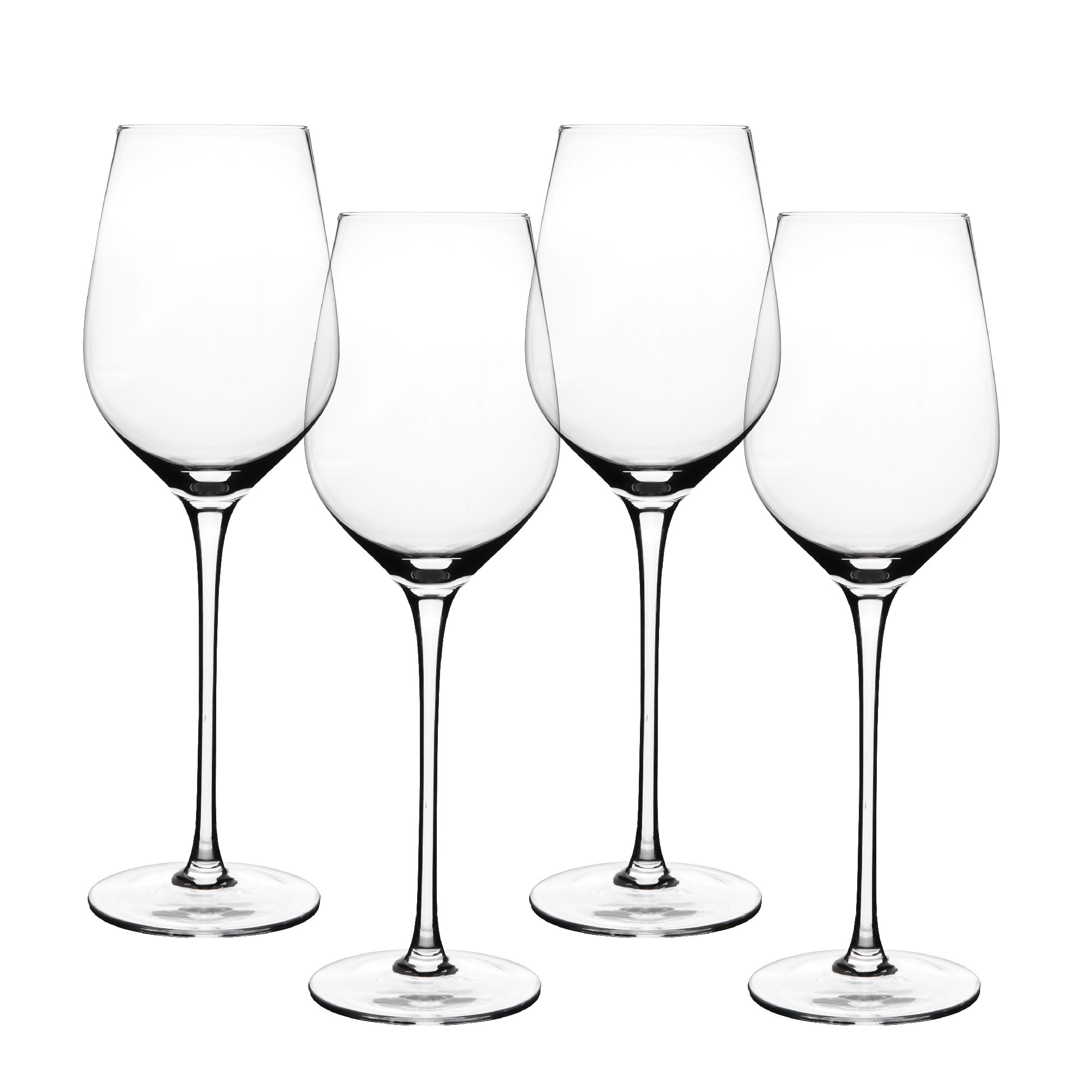 over&back Traditional Mouth-Blown Glassware - Set of 4 Classic Stem ...