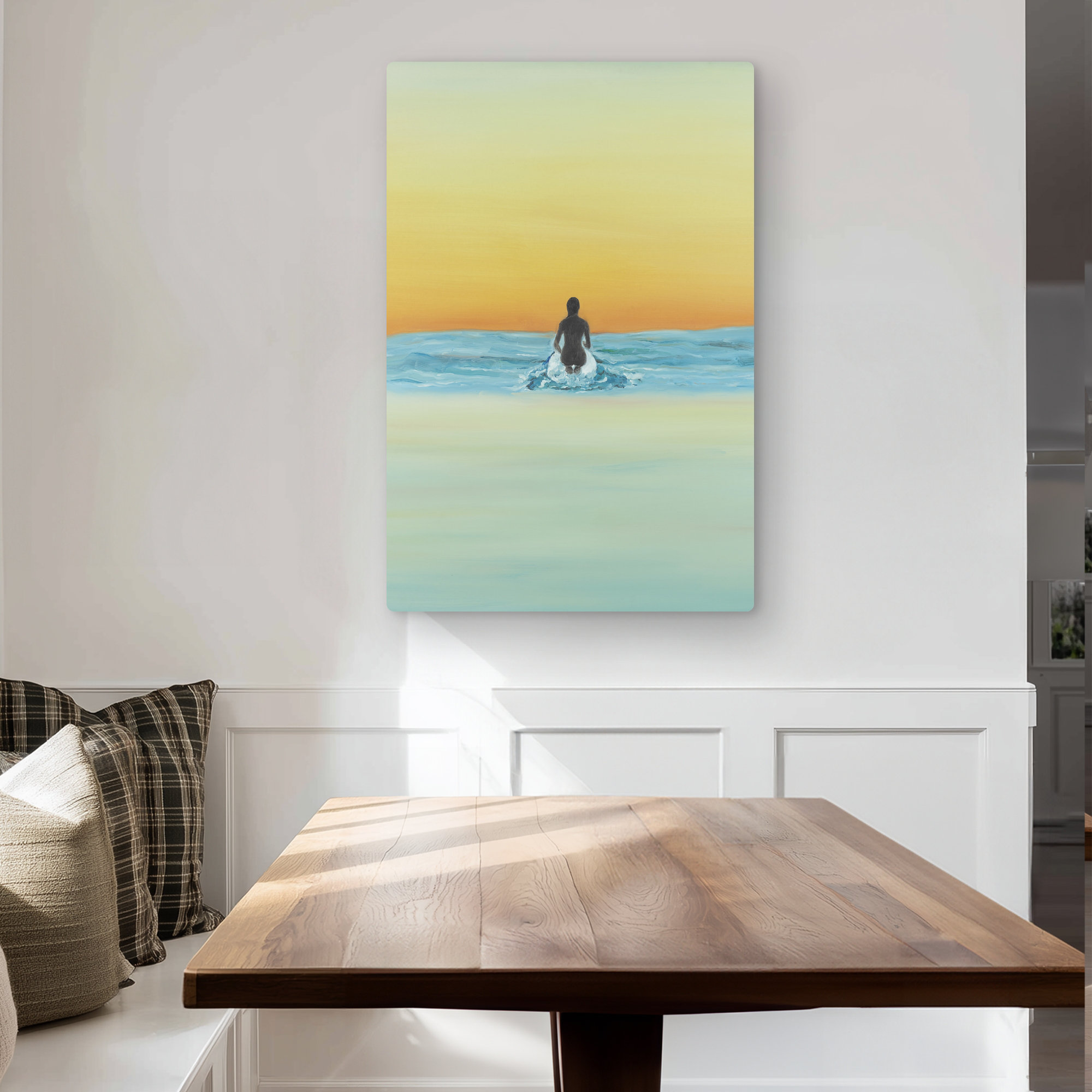 Begin Edition International Inc. A Surfer Swimming by Dawn - Blue Beach ...