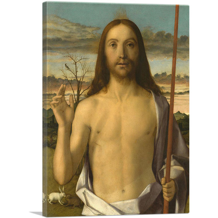 ARTCANVAS Christ Blessing 1500 On Canvas by Giovanni Bellini Print ...