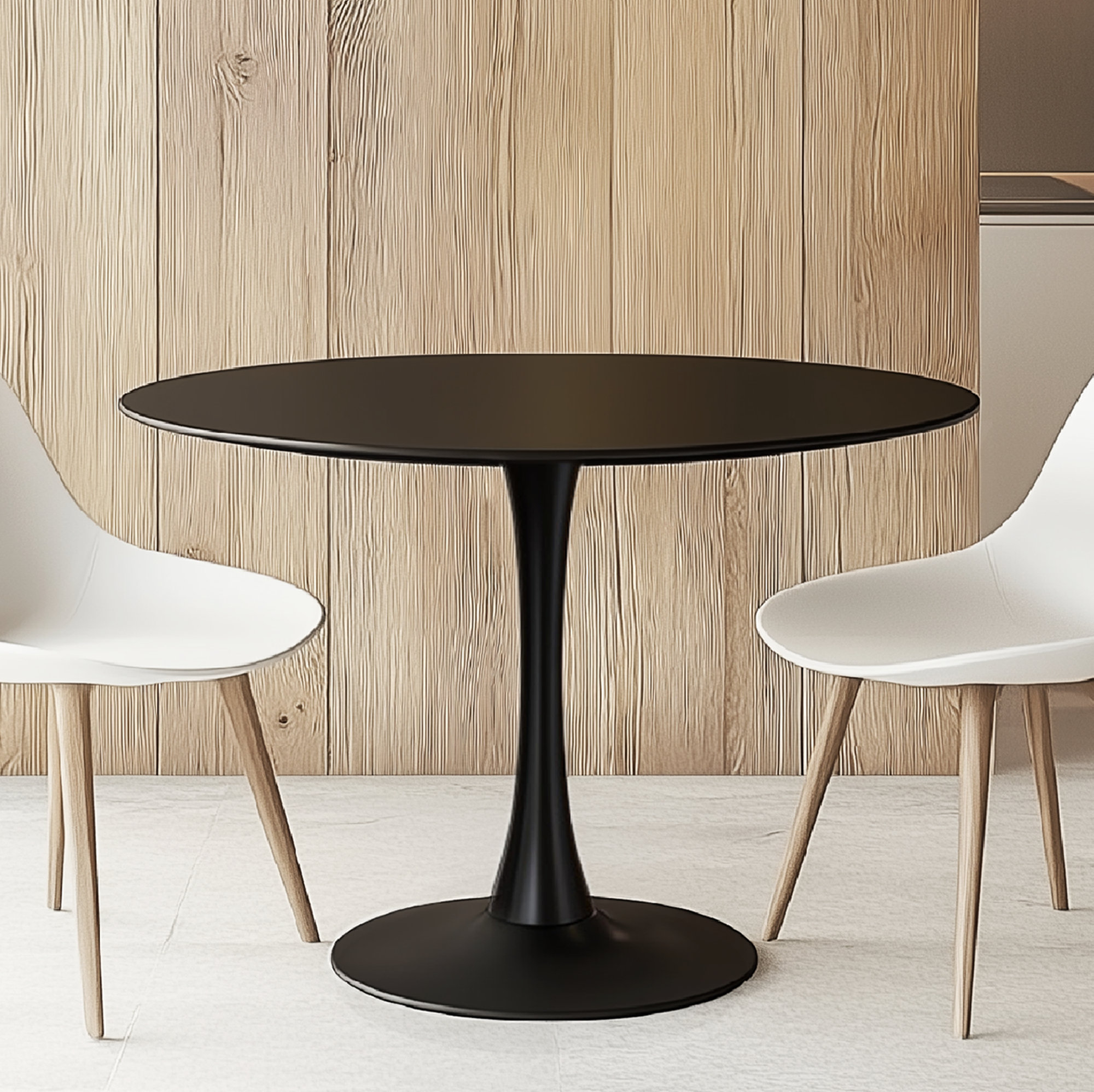 George Oliver Melesia Round Metal Base Dining Table | Wayfair