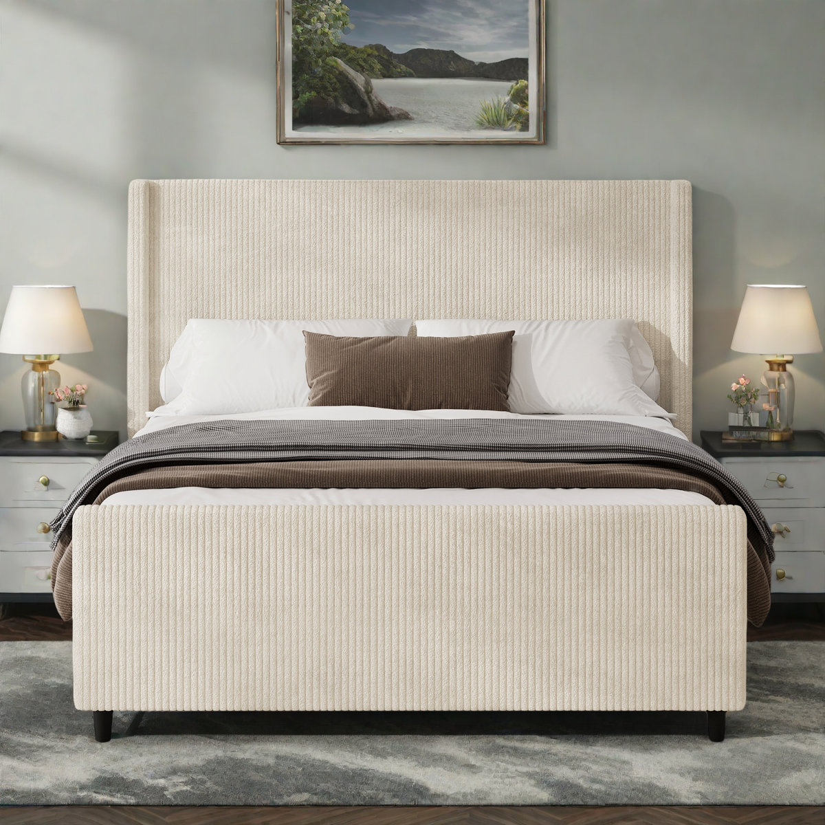 Latitude Run® Wingback Upholstered Bed | Wayfair