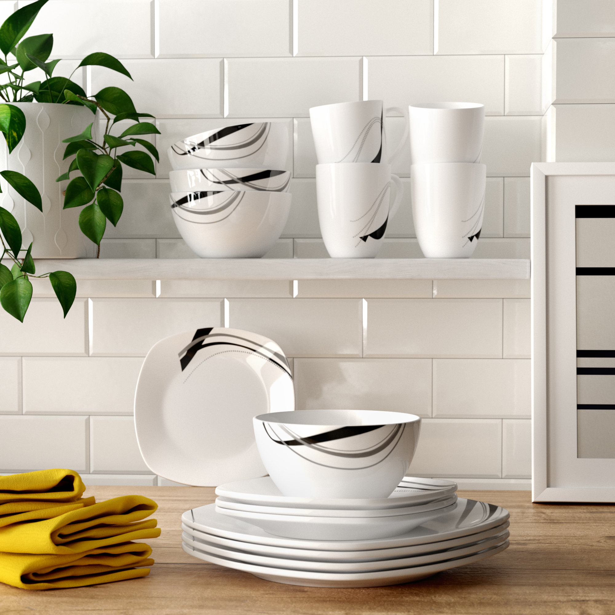 Tabletops Gallery 16 piece Dinnerware Set Carnival & Reviews | Wayfair