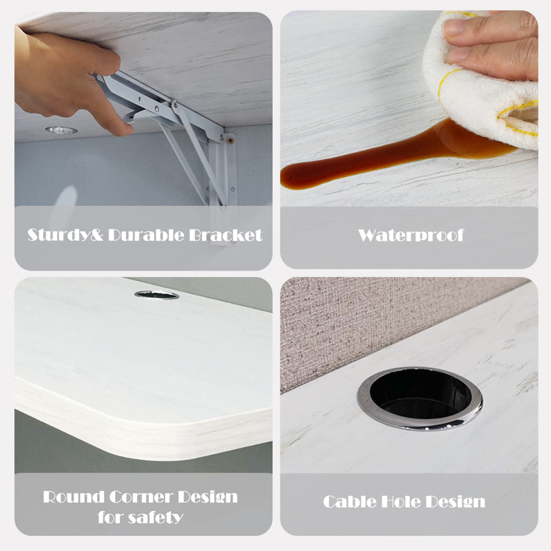 MASMIO 31'' Wall Mounted Drop Leaf Table,Drop Down Table,Folding Table ...