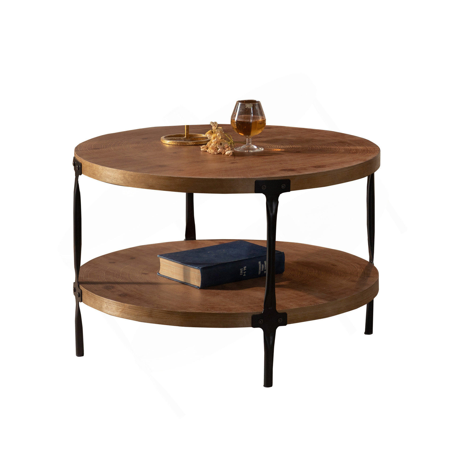 George Oliver Round Two-Ply Coffee Table Handcrafted Relief Sturdy ...