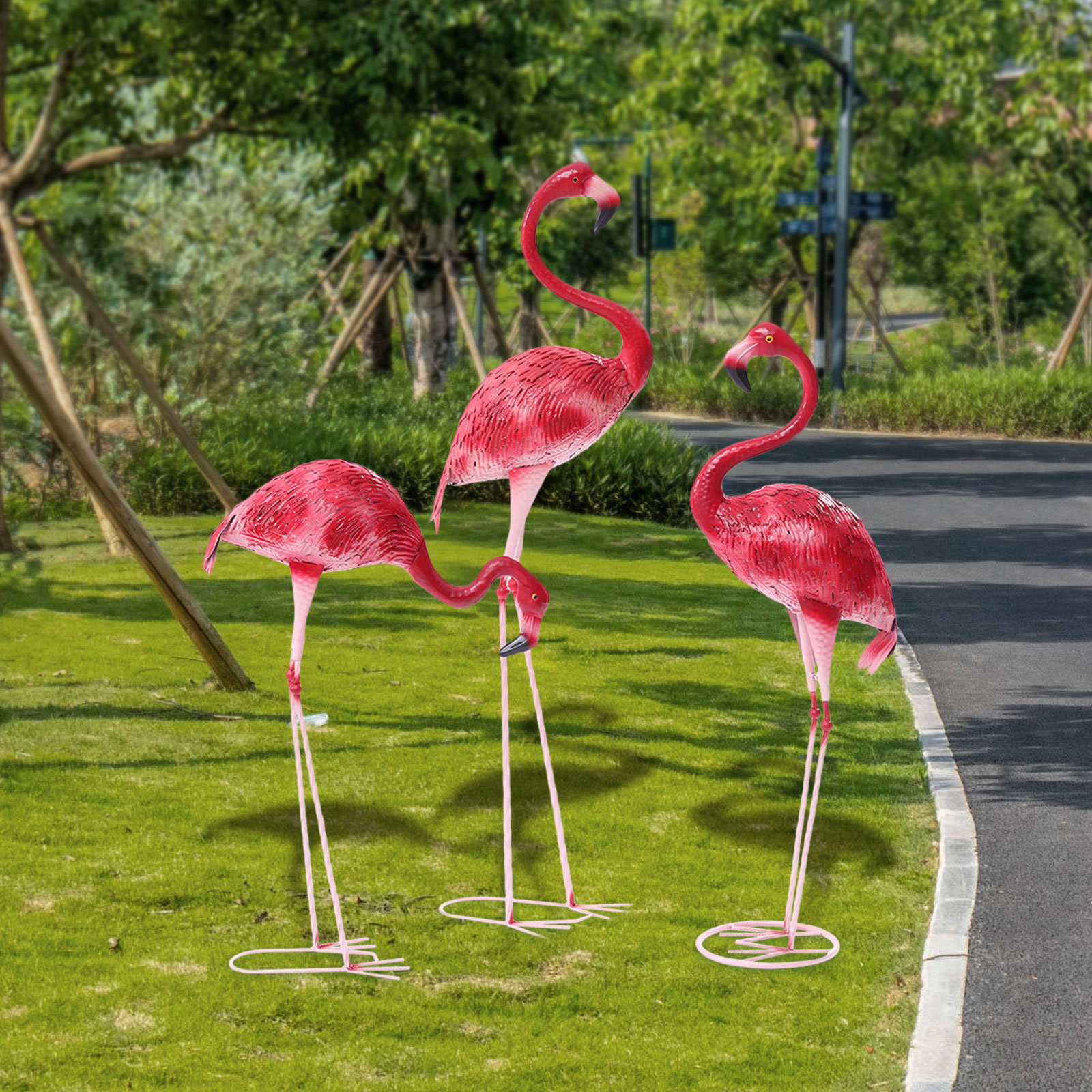 Bay Isle Home™ Rodriques Large Flamingo Garden Statue Outdoor ...
