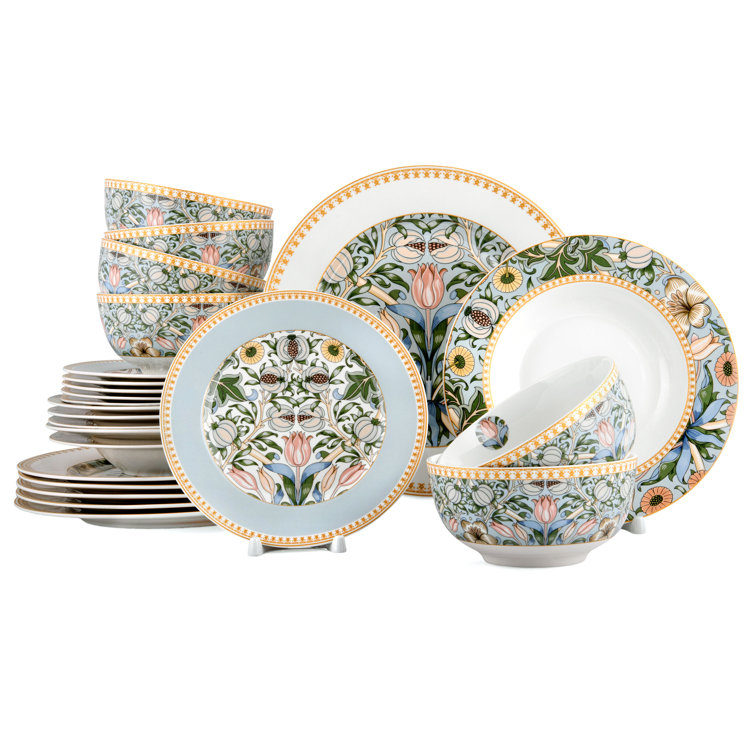 Wildon Home® Marseilles 24 Piece Porcelain China Dinnerware Set ...