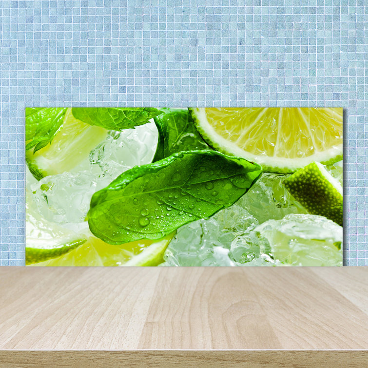 Ebern Designs Lumturi Lime with Ice 50cm x 100cm Glass Panel | Wayfair ...
