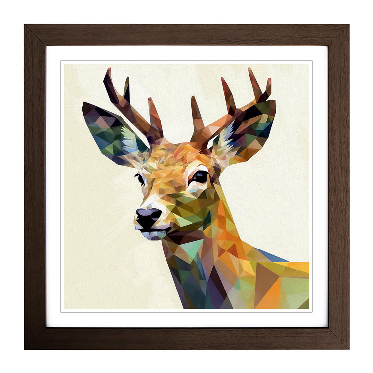 Alpen Home Deer Cubism - Single Picture Frame Art Prints on Wood ...