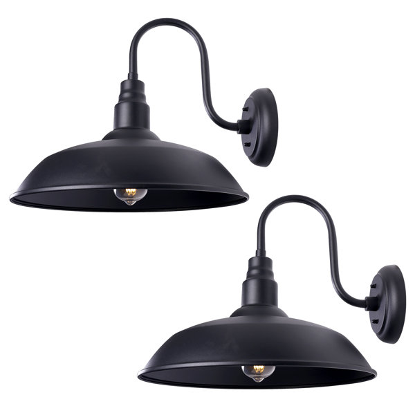 GOALPLUS Gooseneck Light Fixture for Barn, Large Black Outdoor ...