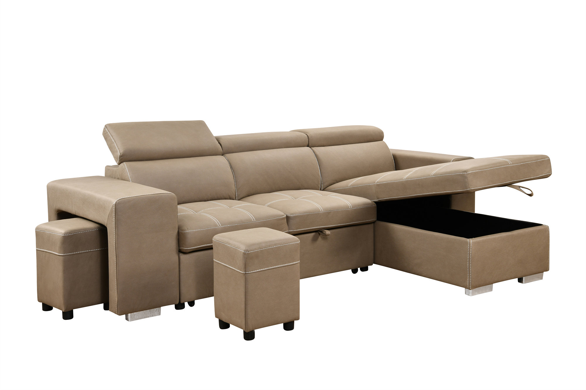 Latitude Run® Fana 105" Reversible Sectional Sofa with Storage Chaise ...