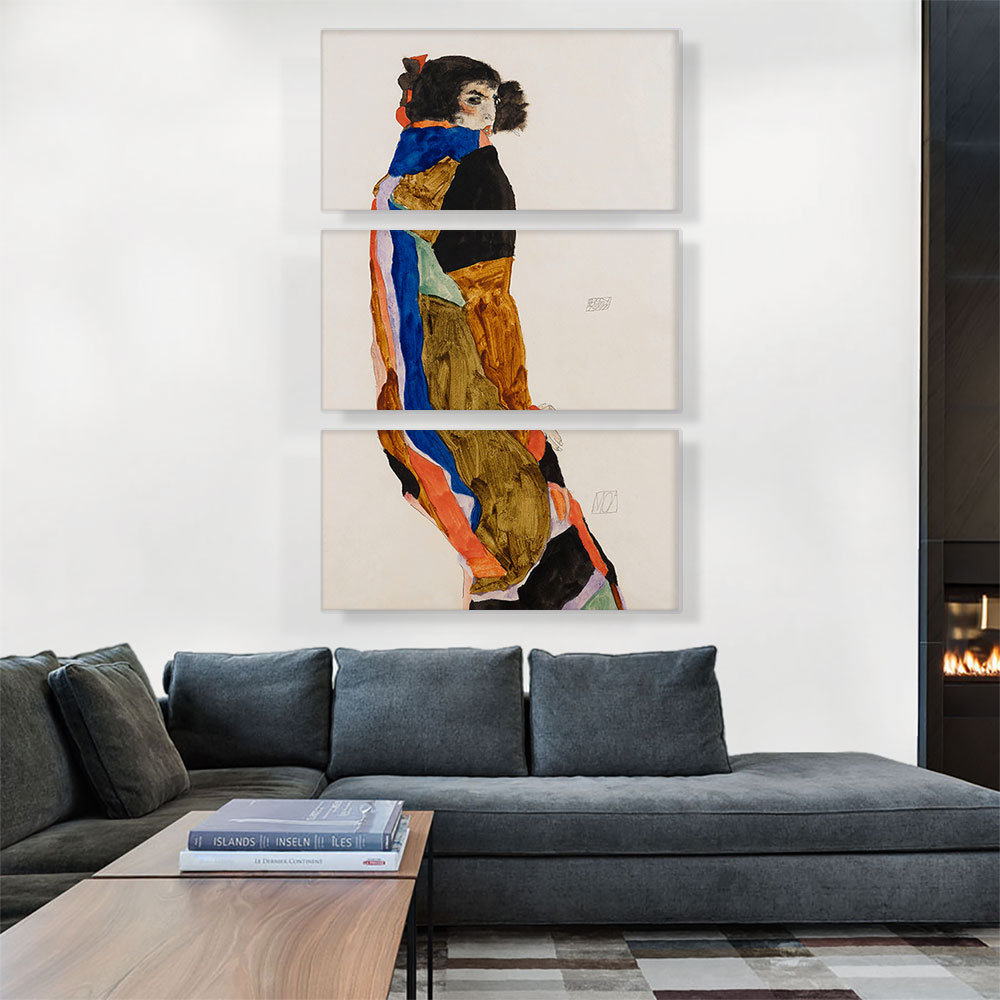 ARTCANVAS Moa Mandu by Egon Schiele - 3 Piece Wrapped Canvas Painting ...