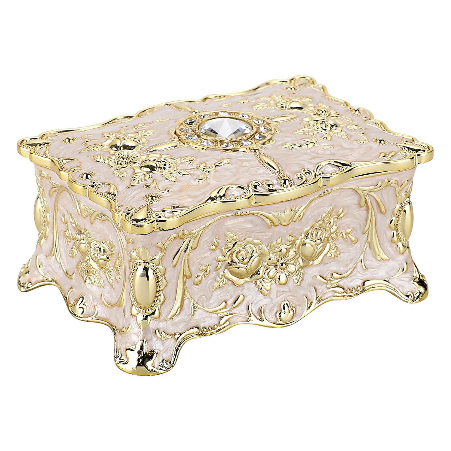 Astoria Grand Vintage Small Enameled Trinket Box - Rectangular ...