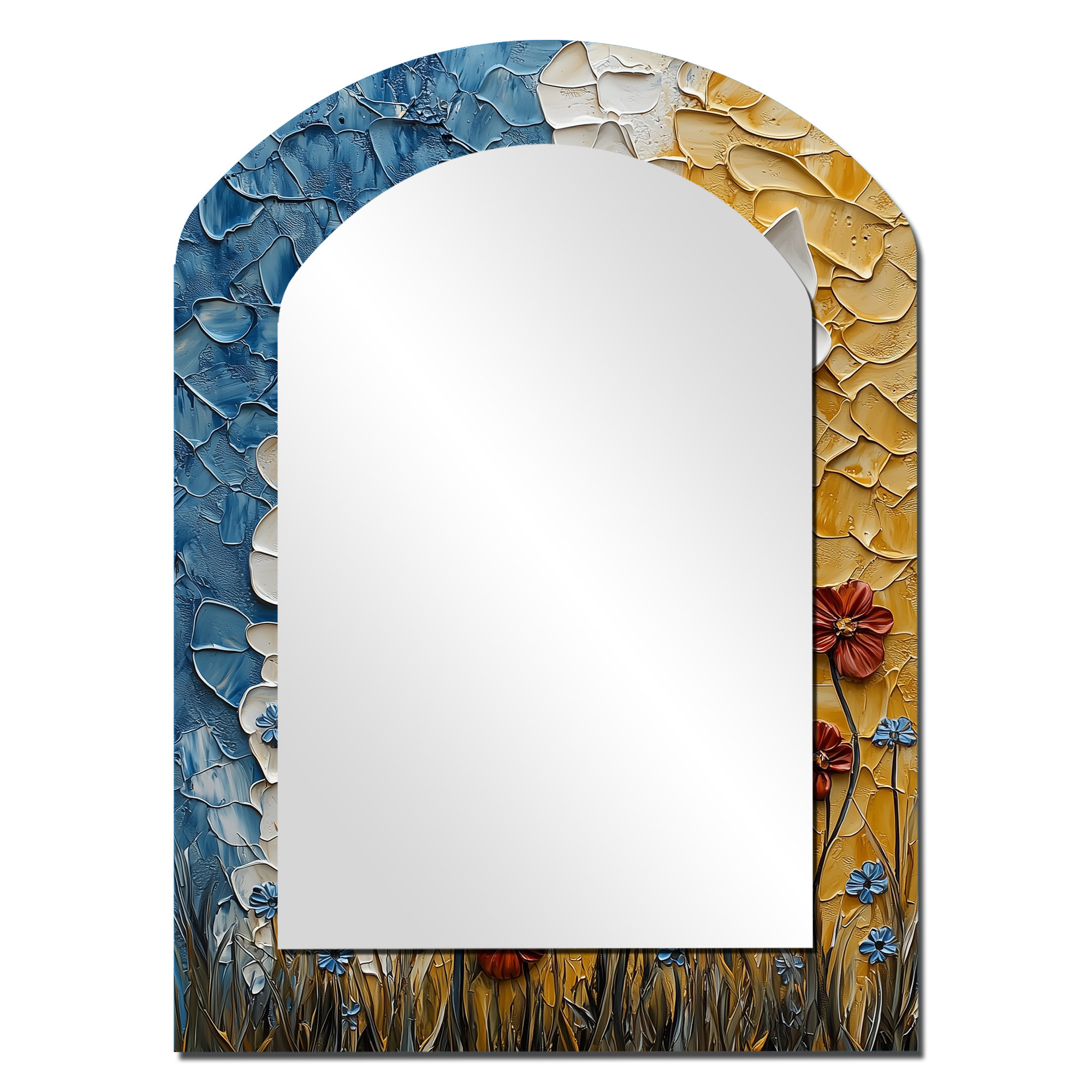 Dakota Fields Gold Mexican Fiesta Floral Mosaic - Boho Tiles ...