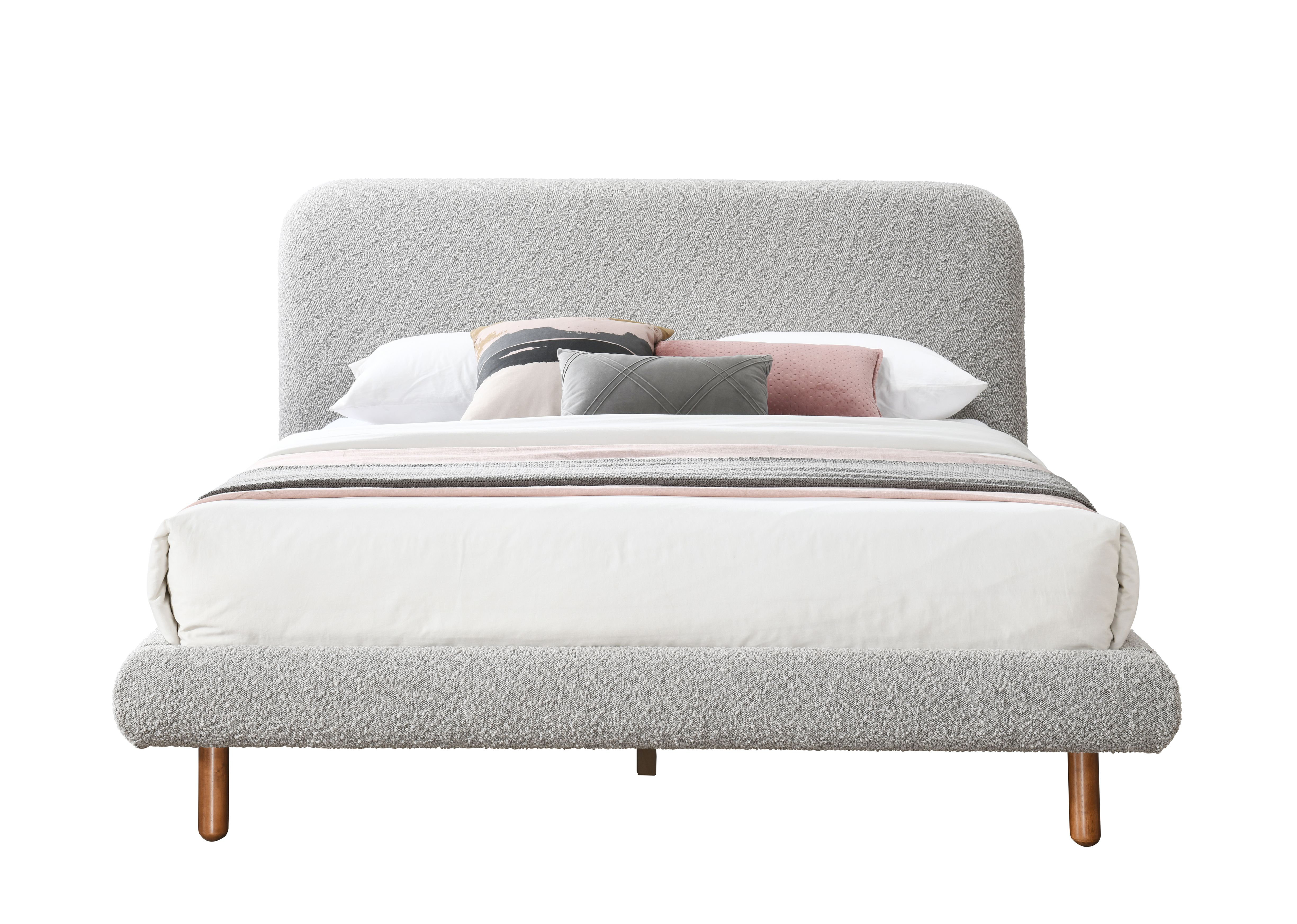 Latitude Run® Cleo Gray Boucle Queen Bed | Wayfair