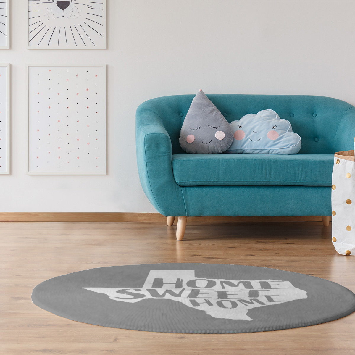 East Urban Home Home Sweet Texas Poly Chenille Rug | Wayfair