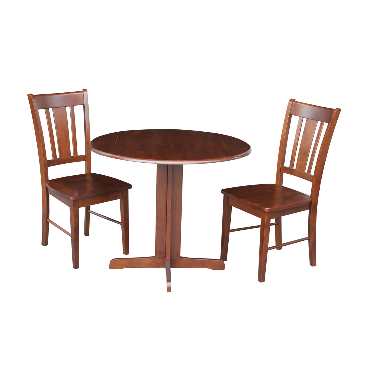 Winston Porter Tannis 3 - Piece Extendable Solid Wood Pedestal Dining ...
