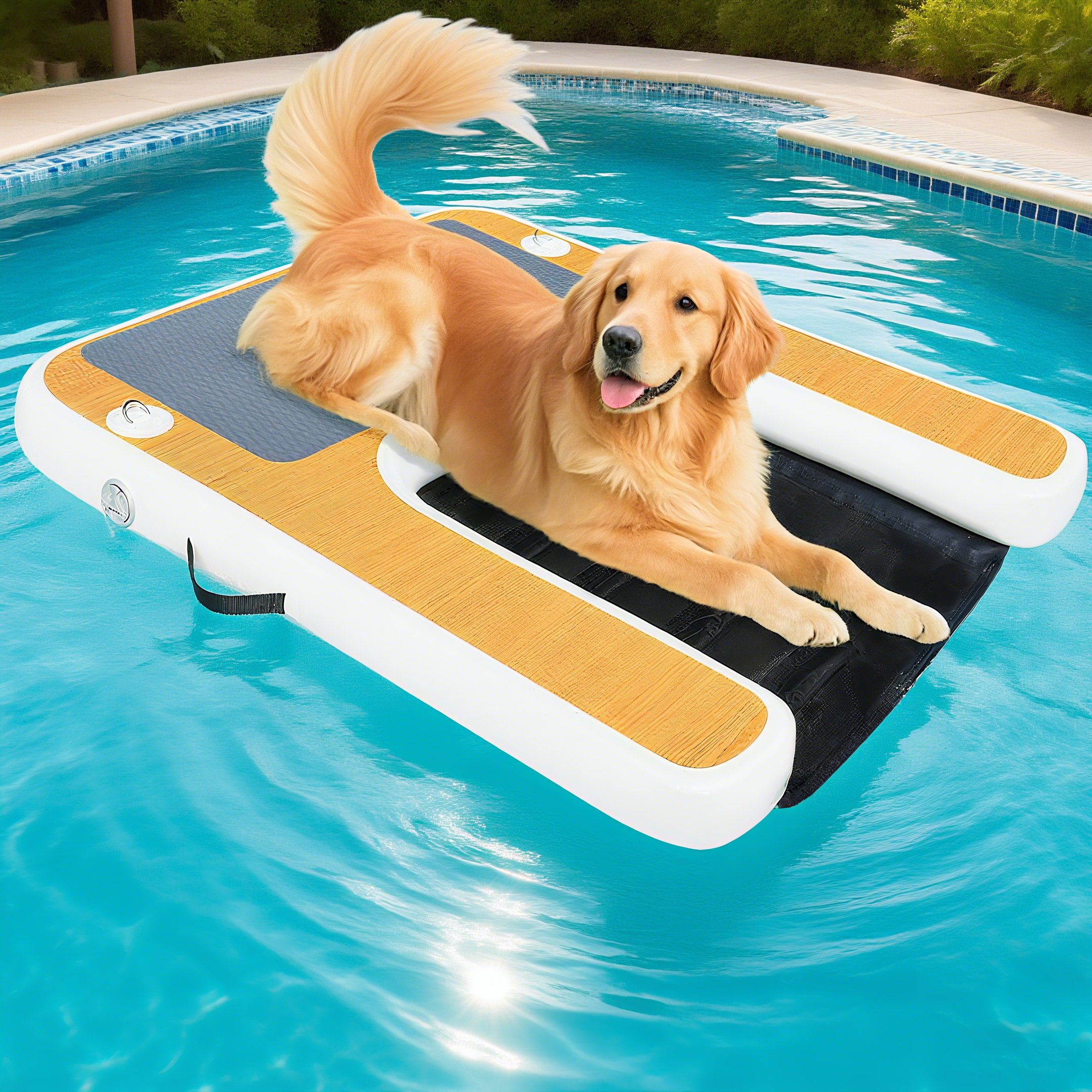 Tucker Murphy Pet™ 47X39 Inch Inflatable Dog Water Ramp With Double ...
