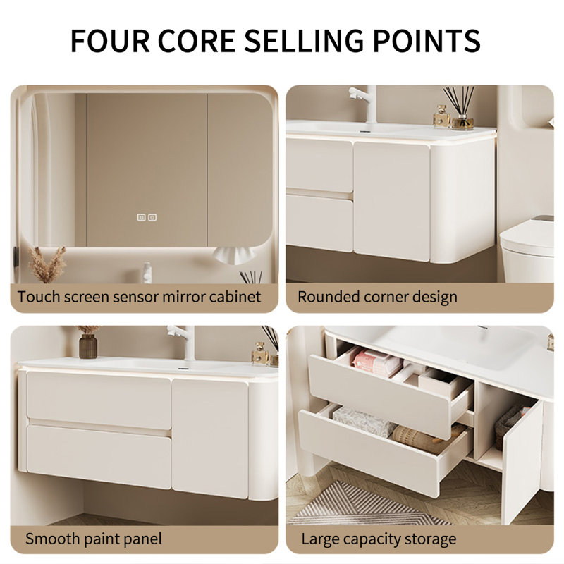 Backop Modern cream style bathroom cabinet | Wayfair