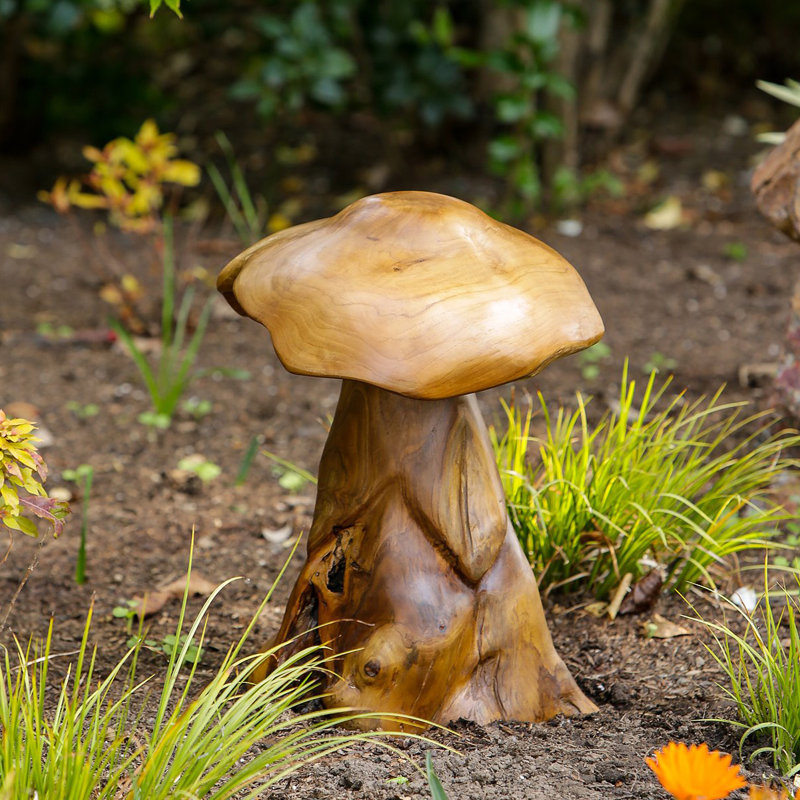 Arlmont & Co. Habini Teak Wild Mushroom - Medium | Wayfair