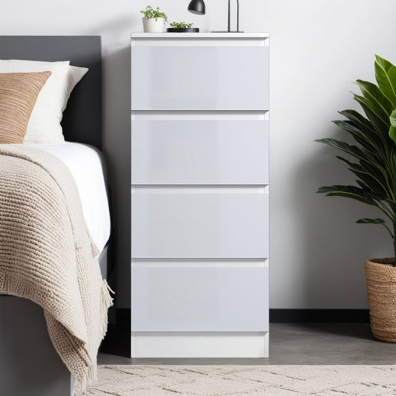 Zipcode Design Carlton 4 Drawer Tallboy Chest Of Drawers. 40cm Wide ...