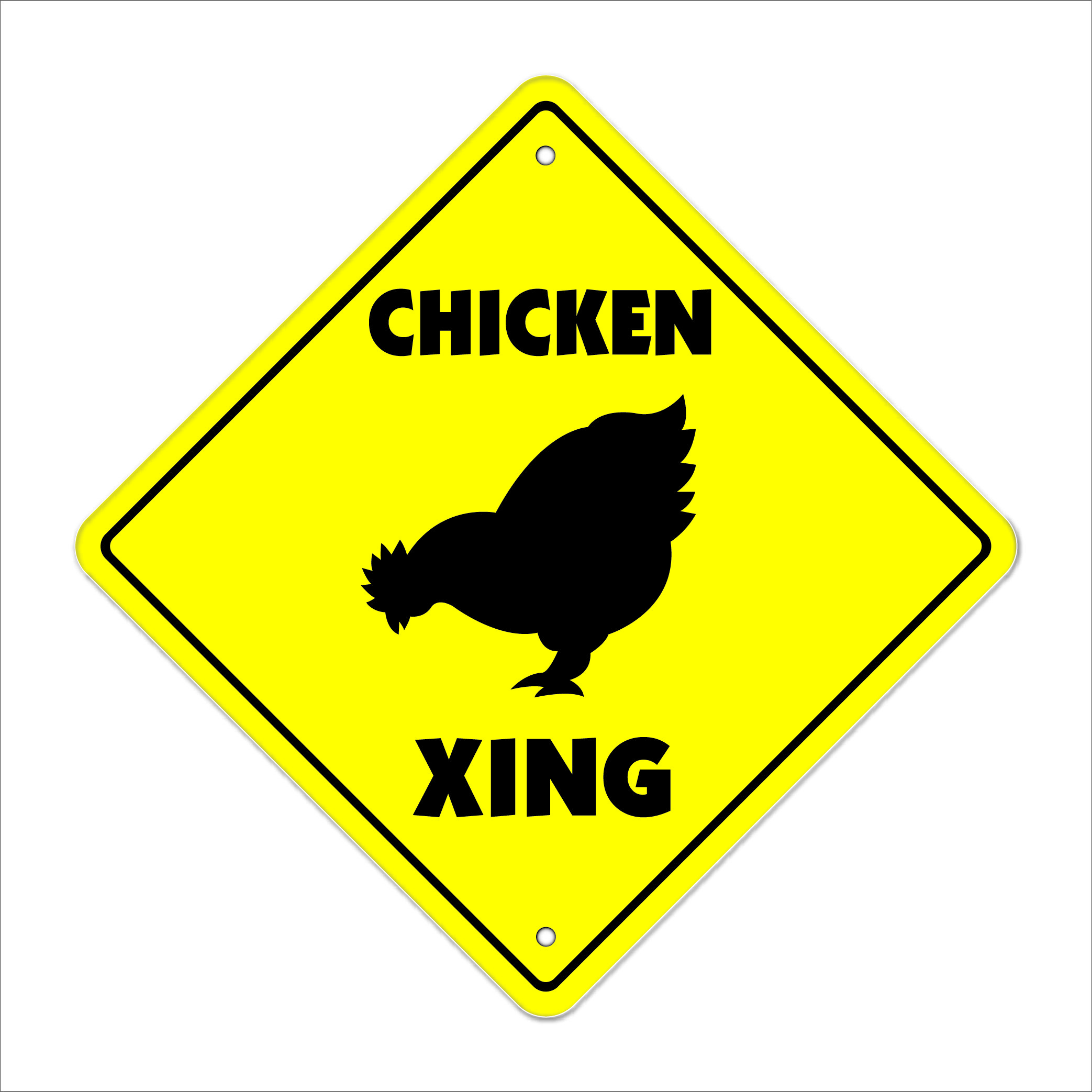 SignMission Signe de l’enseigne du poulet traversant une zone d ...