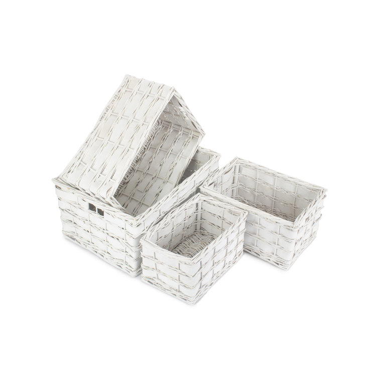 Rosalind Wheeler Wicker Scandi Style 4 Piece Storage Basket Set ...