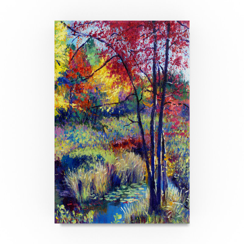 Trademark Art David Lloyd Glover A Autumn Pond II On Canvas by David ...