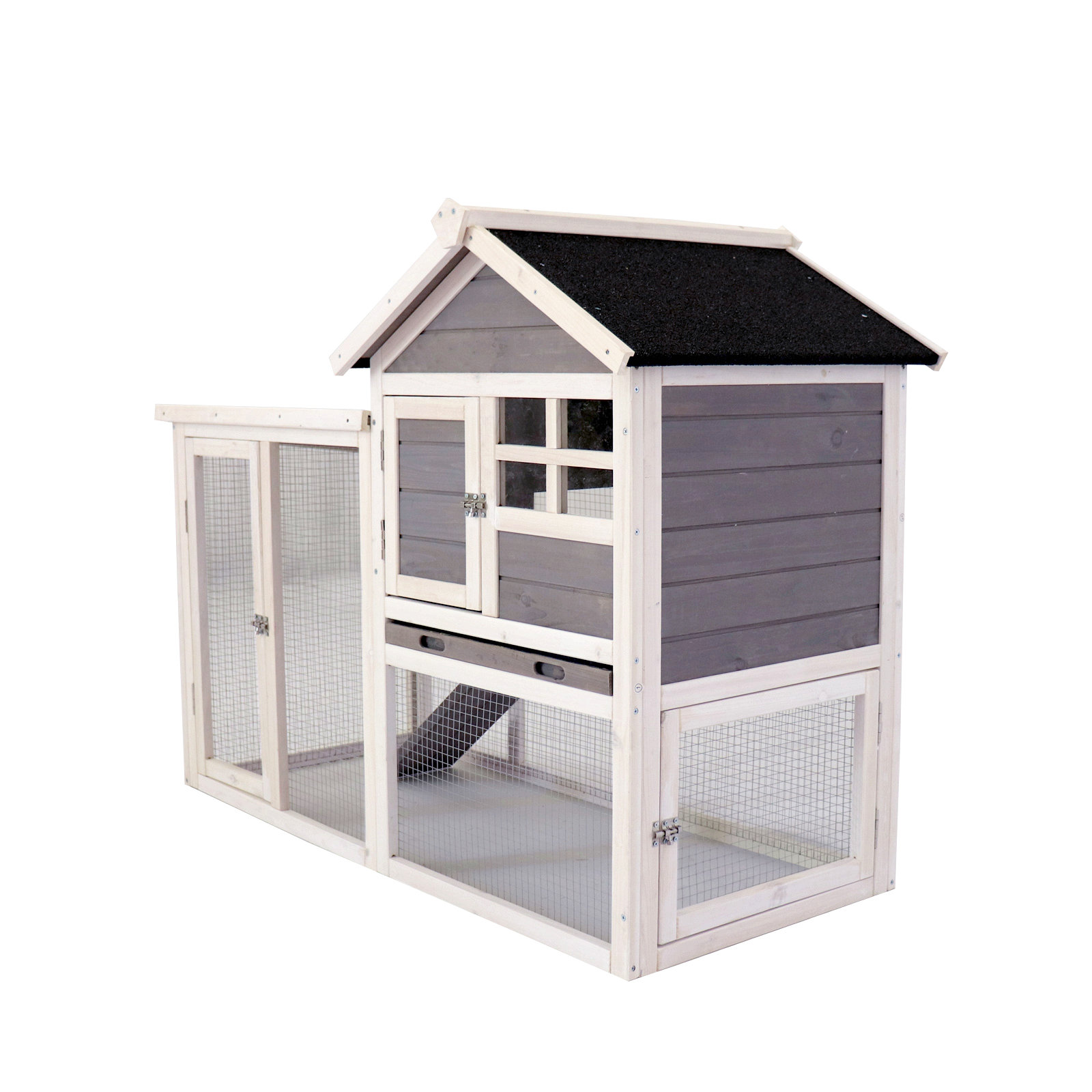 Ophelia & Co. Deluxe Wooden Chicken Coop Hen House Rabbit Wood Hutch ...