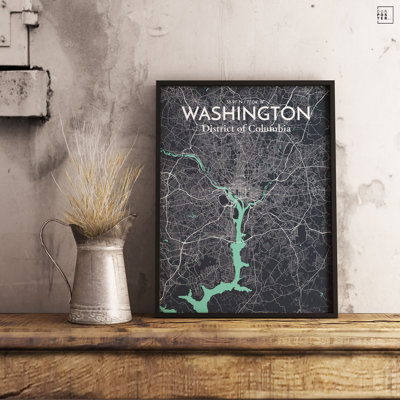 OurPoster.com 'Washington DC City Map' Graphic Art Print Poster in ...