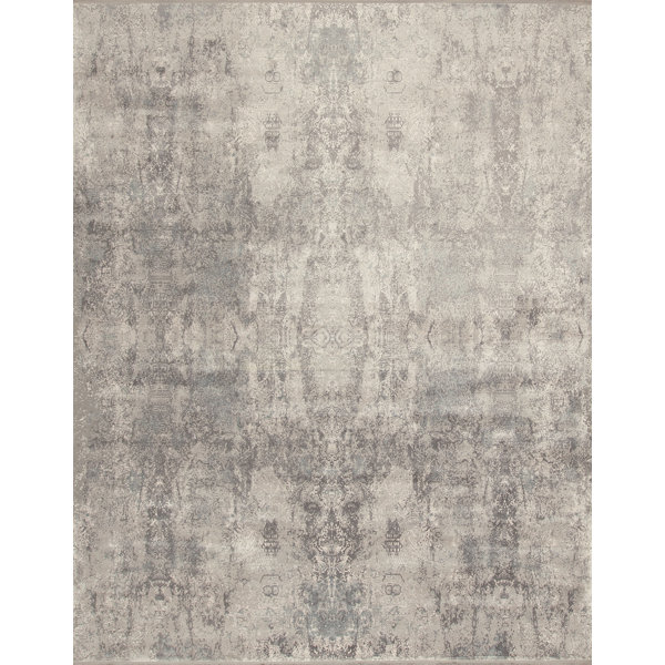 Samad Rugs Santorini Abstract Silver/Blue Area Rug | Wayfair