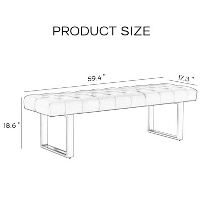 Mercer41 Tauseek 100% Polyester Upholstered Bench | Wayfair