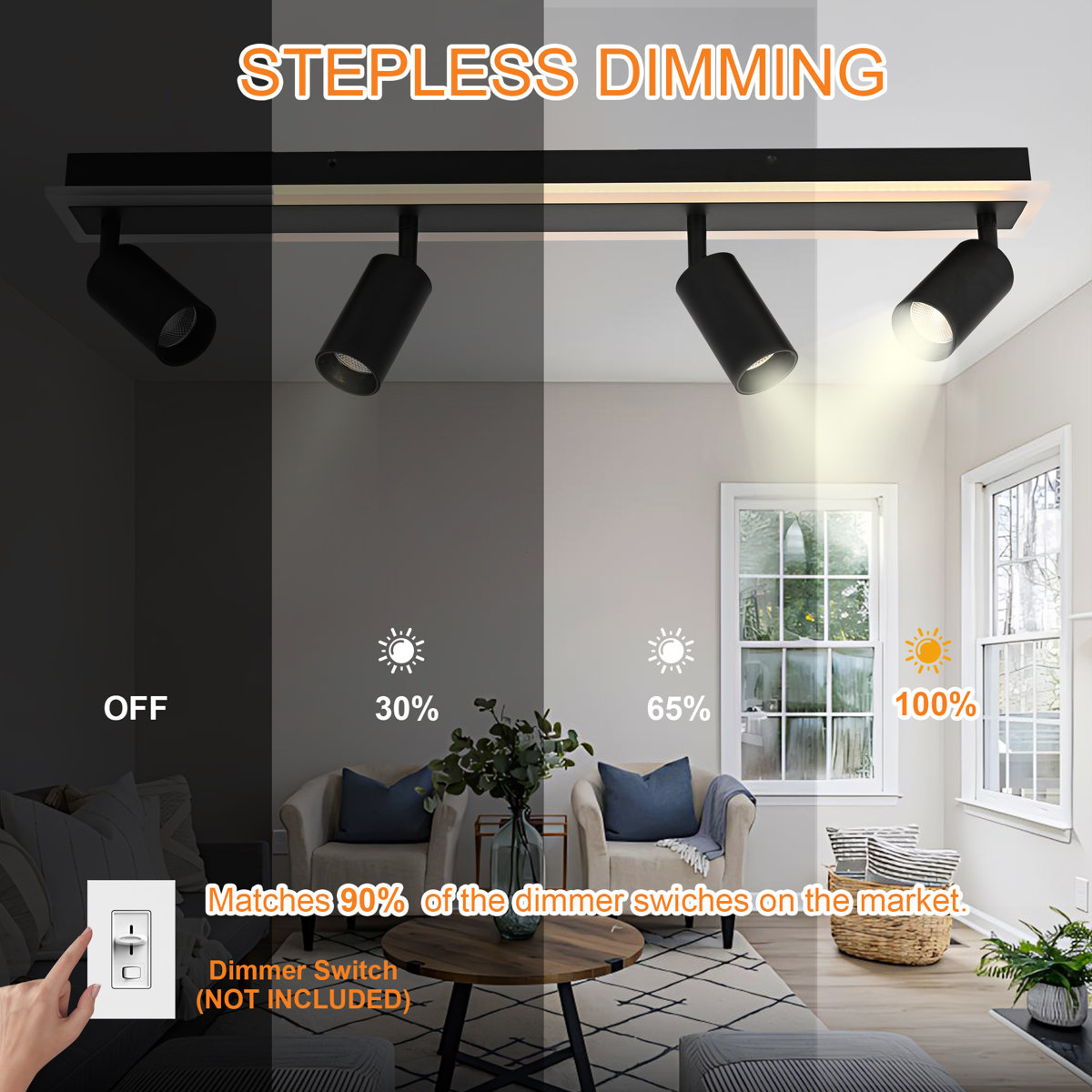 Latitude Run® 5-Lights LED Track Lighting Fixtures Ceiling, Black ...