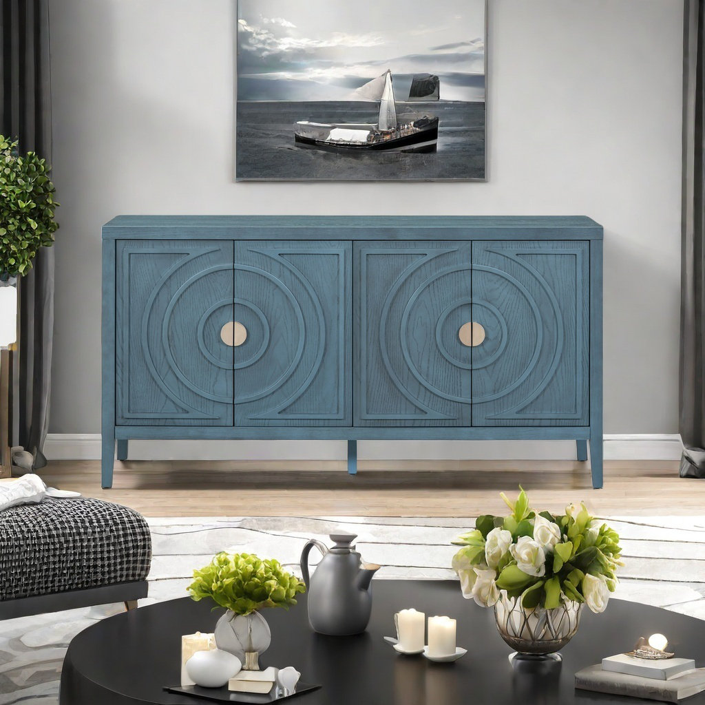 Latitude Run® 4-door Sideboard Buffet Cabinet, Storage Cabinet For Indoor Entrance Living Room ...