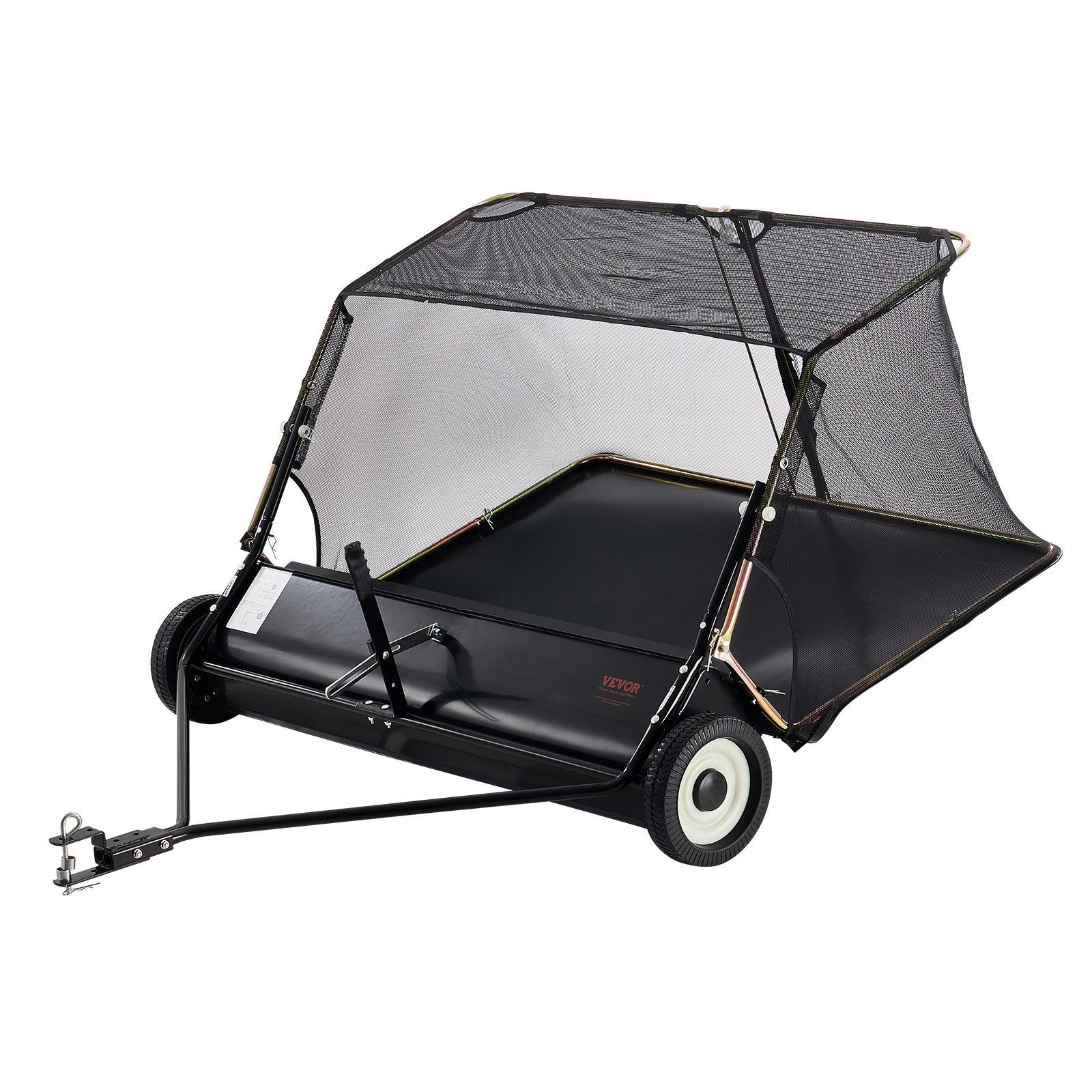 VEVOR Tow-Behind Lawn Sweeper 52-inch Leaf Yard Collector 26 cu.ft ...