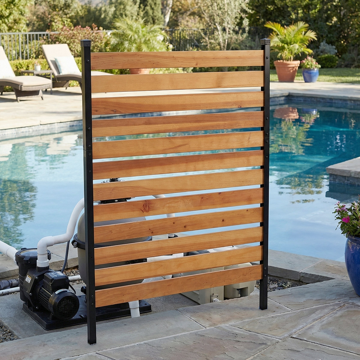 Livego Durable Wooden AC Unit And Trash Can Fence - Elegant Patio ...
