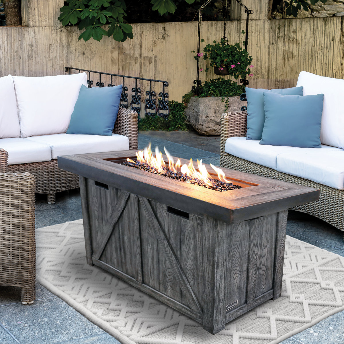 Sunbeam Grange Resin Propane Fire Pit Table | Wayfair
