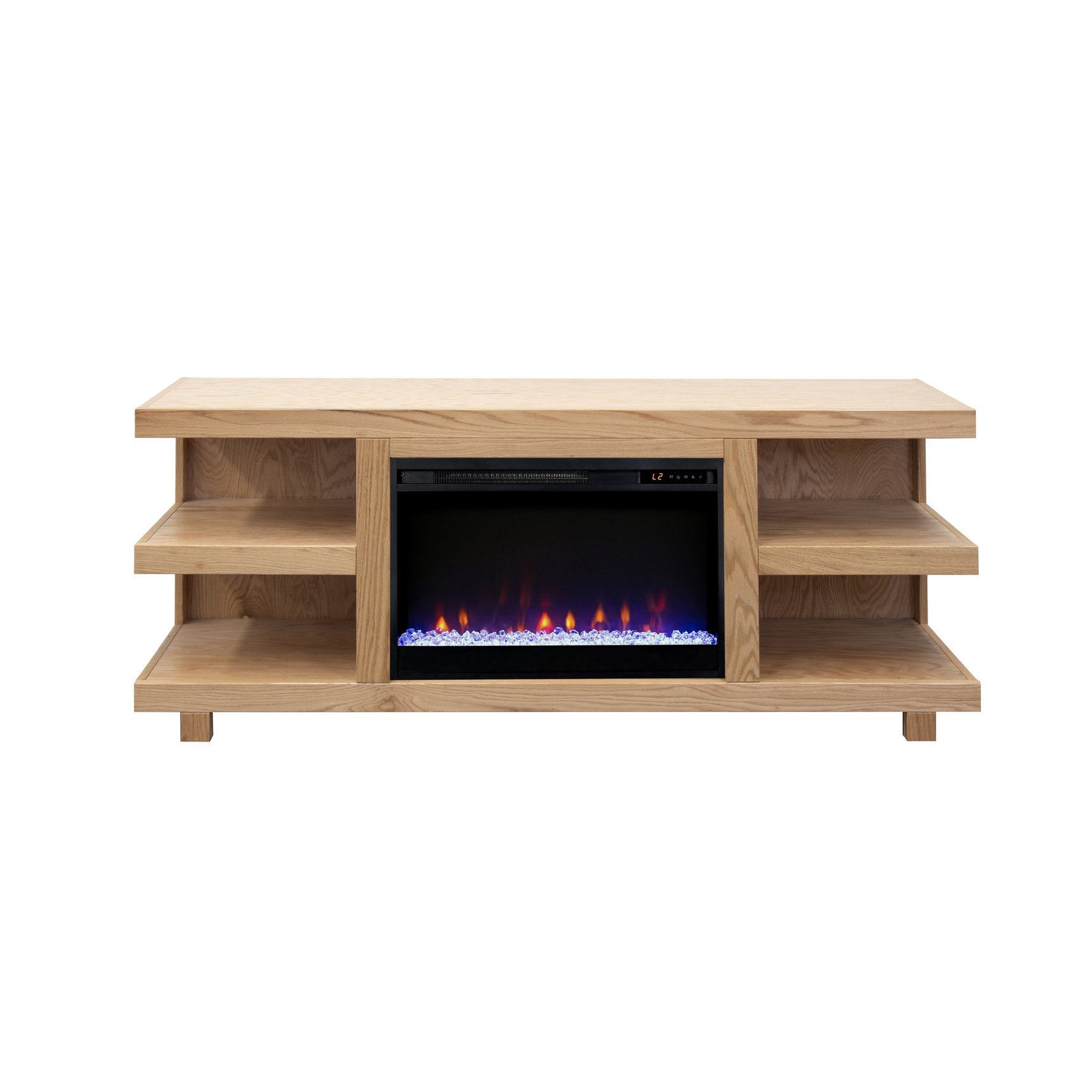 Loon Peak Canyon Fireplace Tv Unit, Up To 75" Tv, Natural Finish ...