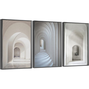 Corrigan Studio® Elegant Aluminum Framed Wall Art - 3 Piece Picture ...