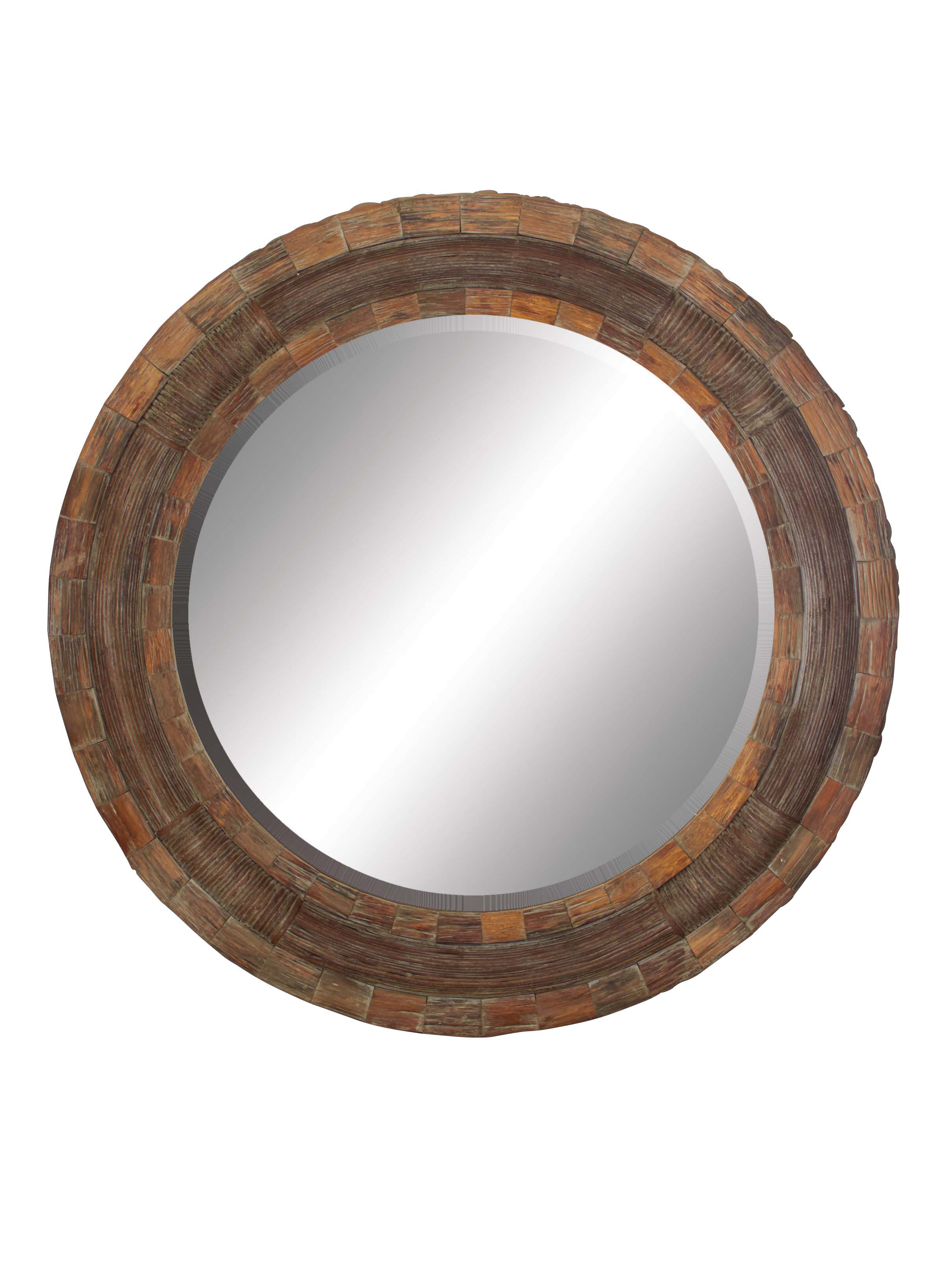 Birch Lane™ Wood Large Room Wall Mirror with Layered Wood Chip and ...