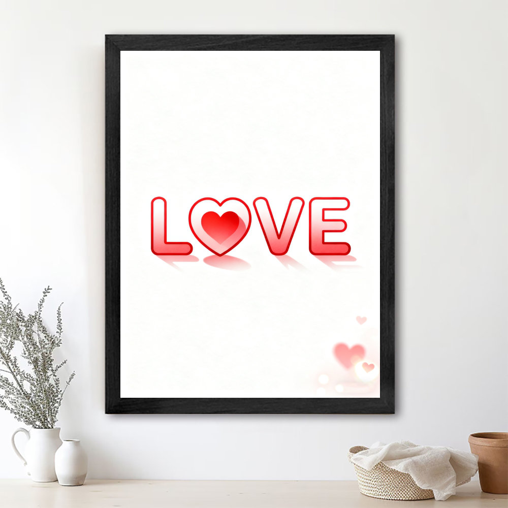 George Oliver Black Framed Vintage Full of love Wall Art Retro Style ...